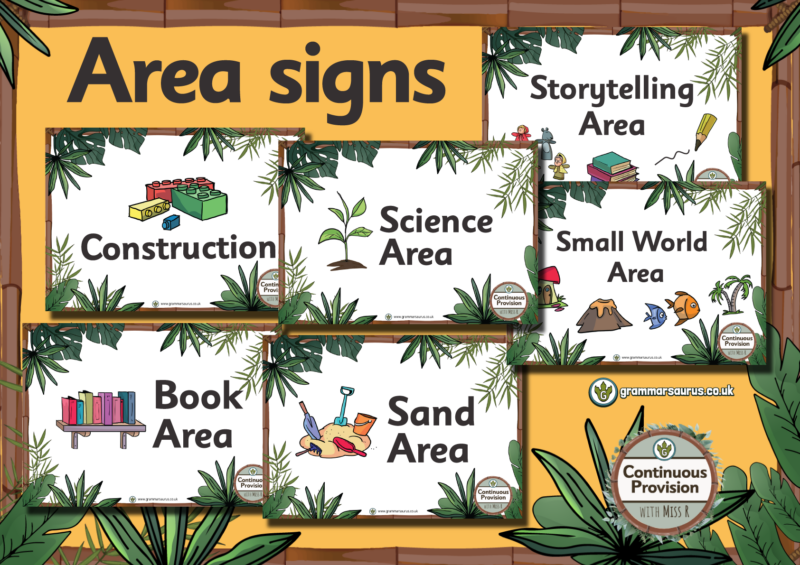Continuous Provision - Display - Area Signs (editable) - Grammarsaurus