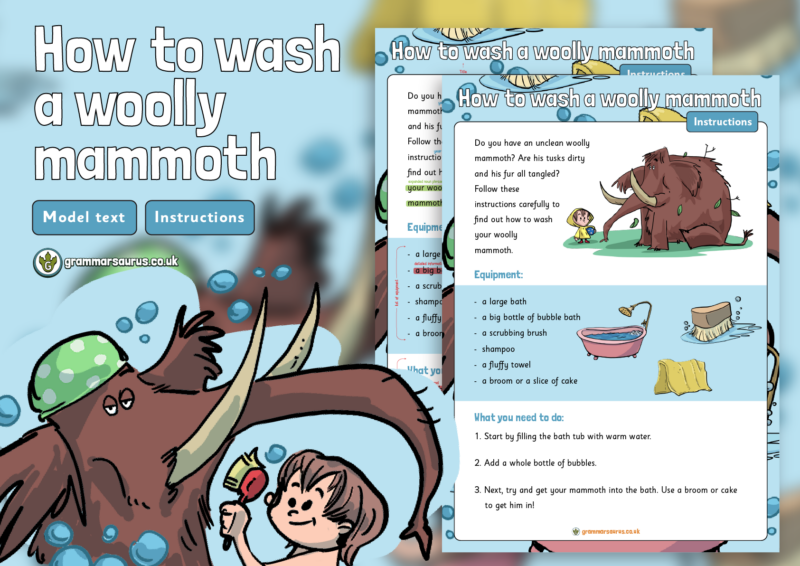 Year 1 Model Text – Instructions – How to wash a woolly mammoth ...