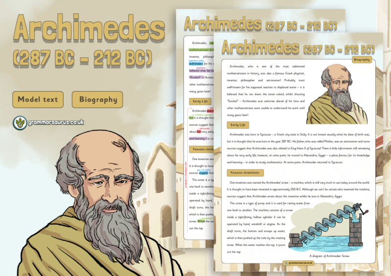 Year 5 Model Text – Biography - Archimedes - Grammarsaurus