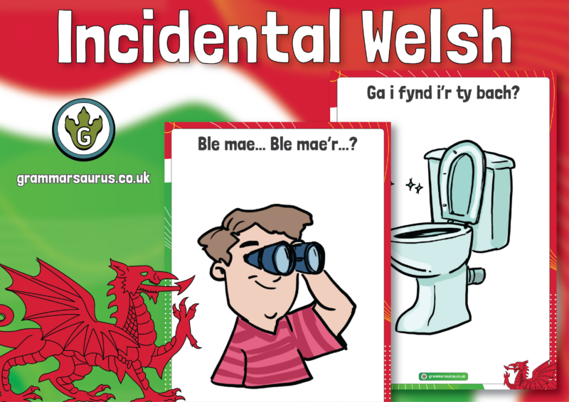 Incidental Welsh Key Phrases Display Posters - Grammarsaurus