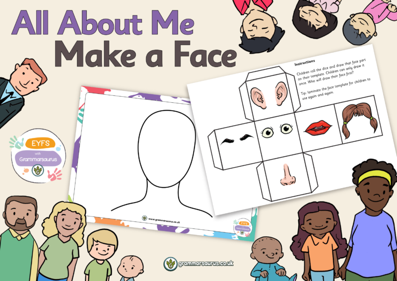 EYFS All About Me - Make a Face - Grammarsaurus