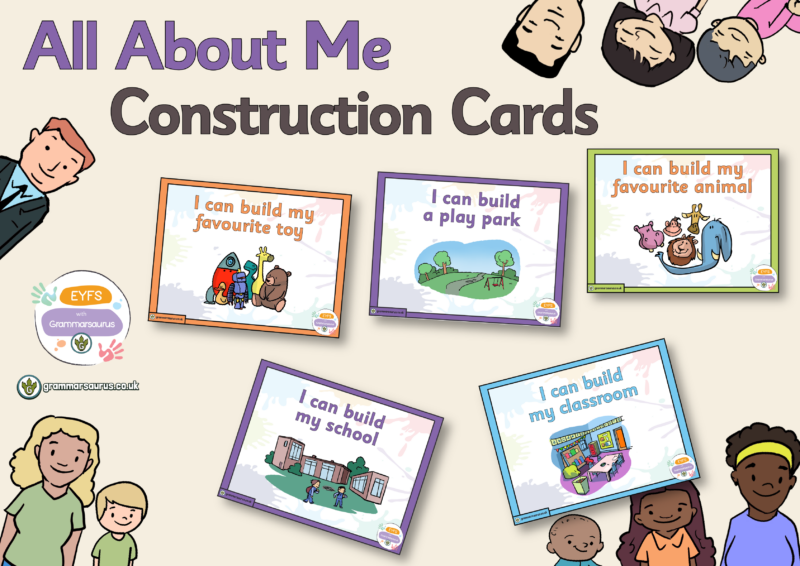 EYFS All About Me - Construction Cards - Grammarsaurus