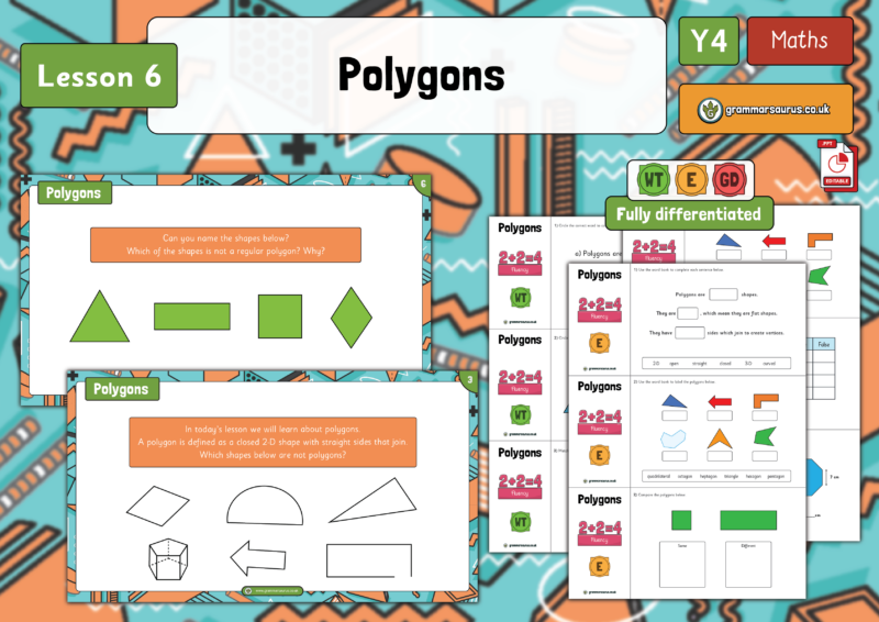 Year 4 Properties of Shape – Polygons - Lesson 6 - Grammarsaurus