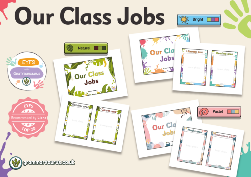 EYFS Essentials - Our Class Jobs (editable) - Grammarsaurus