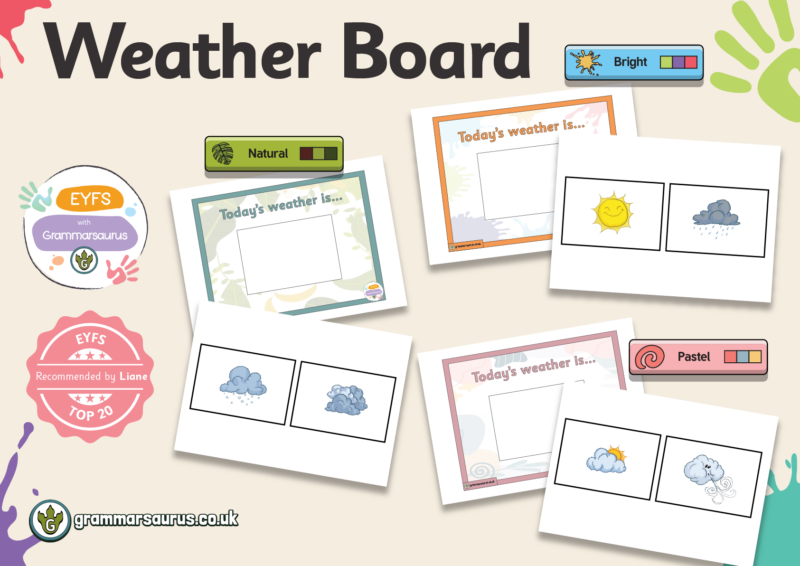 EYFS Essentials - Weather Board Display Pack - Grammarsaurus