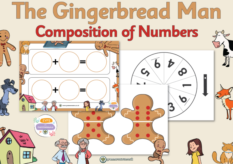 EYFS The Gingerbread Man - Composition of Numbers Pack - Grammarsaurus