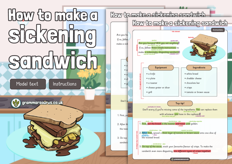 Year 2 Model Text – Instructions – How to make a sickening sandwich ...