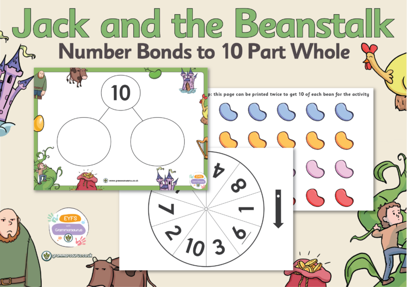 Eyfs Jack And The Beanstalk Number Bonds To 10 Part Whole Grammarsaurus
