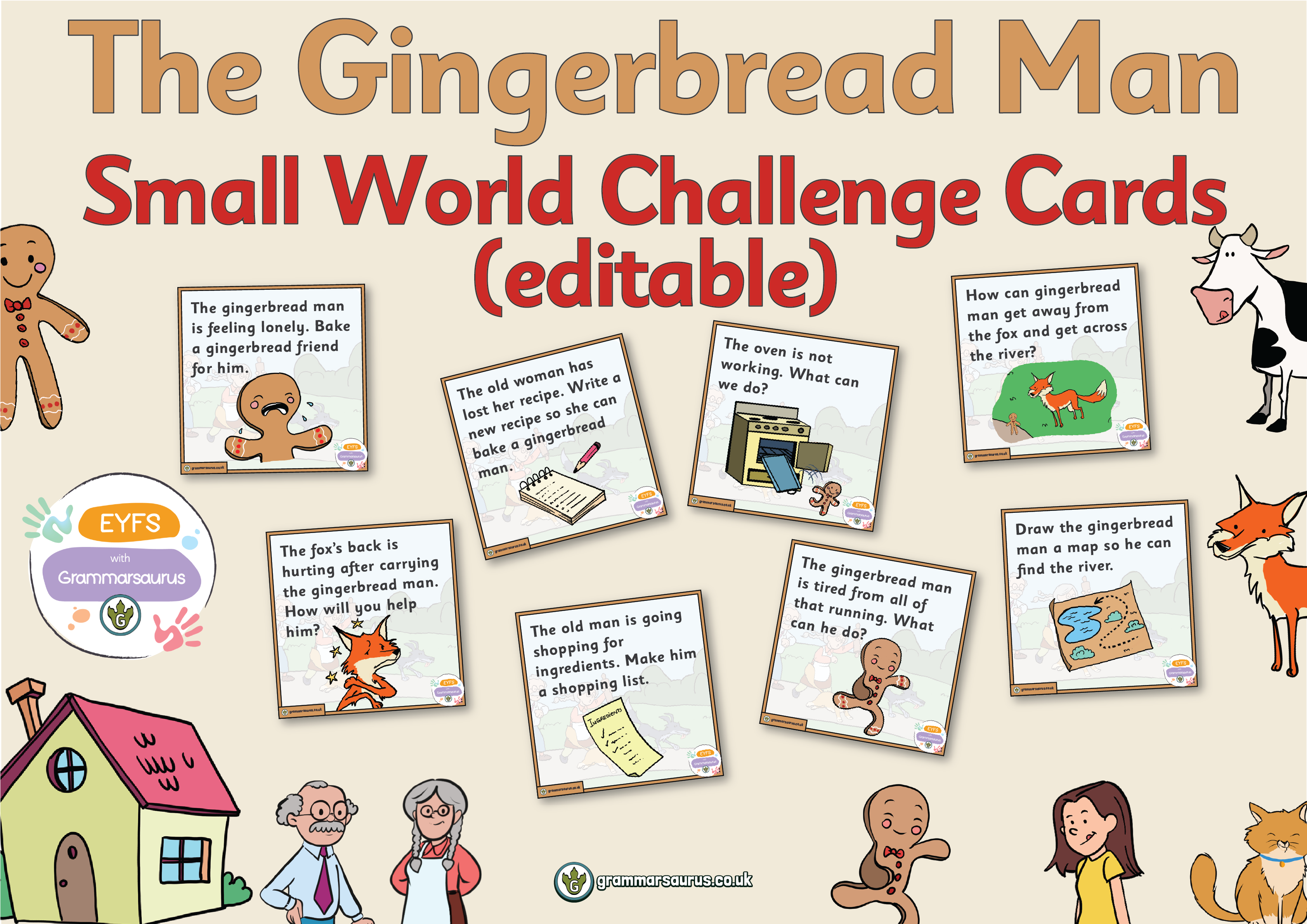 The Gingerbread Man - Small World Challenge Cards (editable ...
