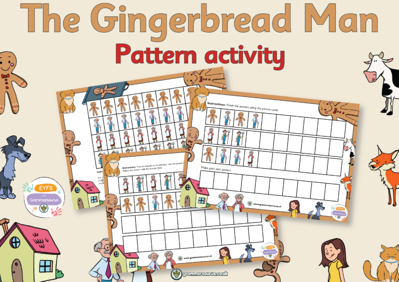 EYFS The Gingerbread Man - Pattern Activity - Grammarsaurus