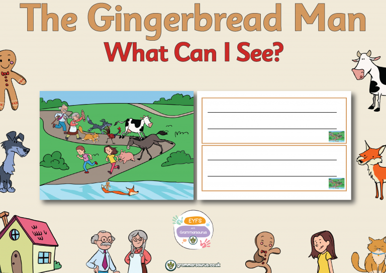 EYFS The Gingerbread Man - What Can I See? - Grammarsaurus