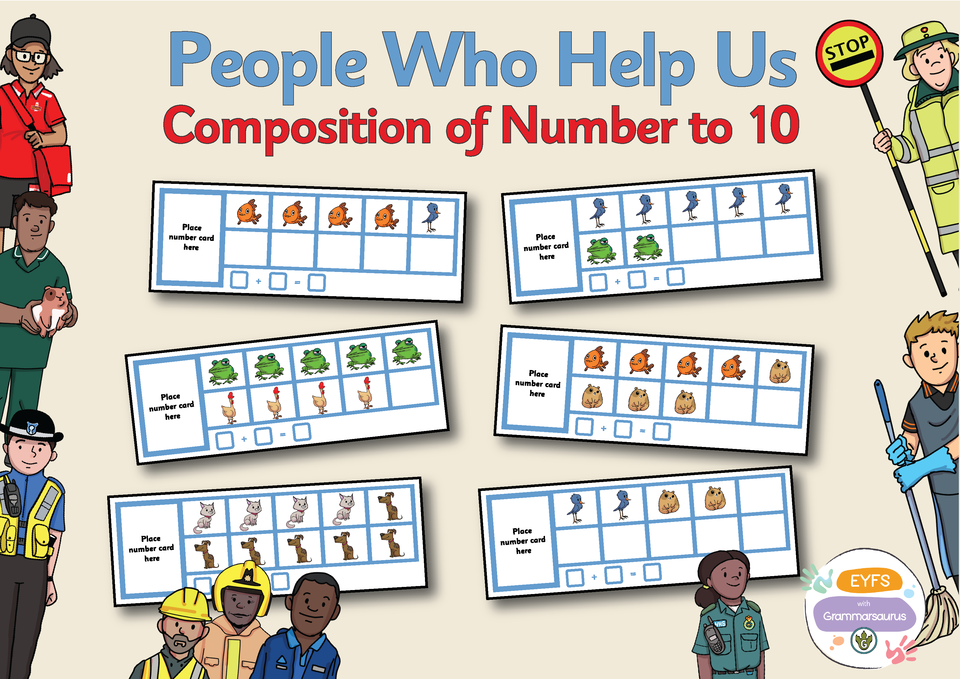 EYFS People Who Help Us - Composition of Number to 10 - Grammarsaurus