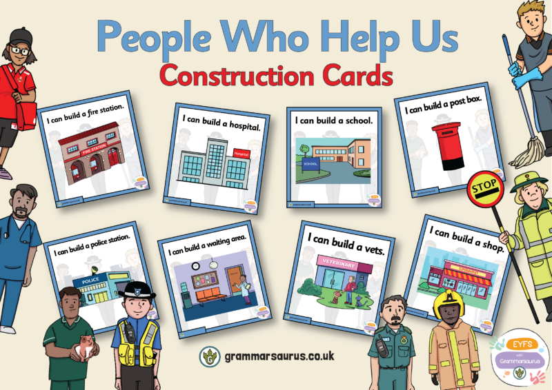 EYFS People Who Help Us - Construction Cards - Grammarsaurus