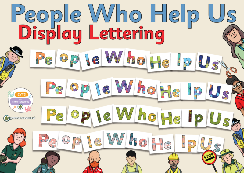 EYFS People Who Help Us - Display Lettering - Grammarsaurus