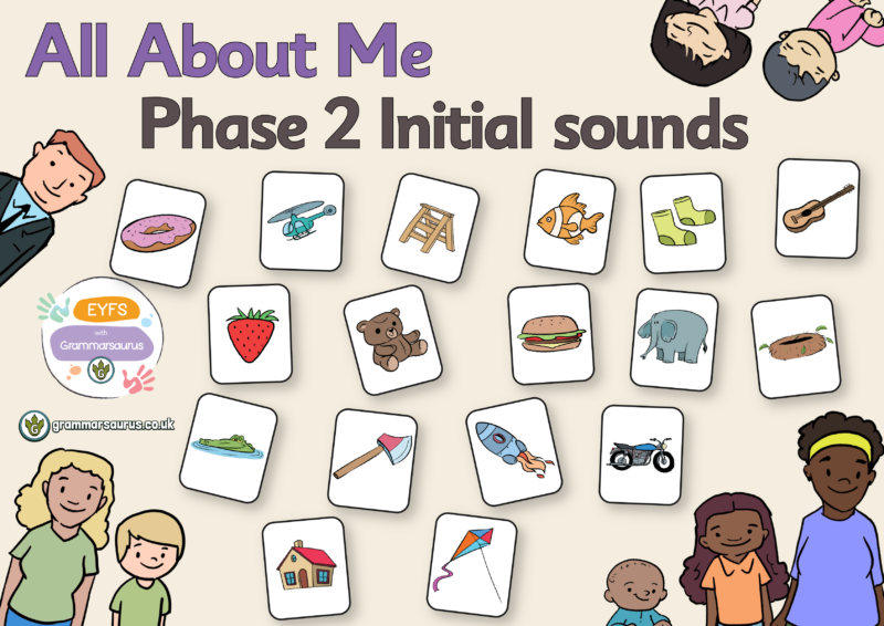 EYFS All About Me - Phase 2 Initial Sounds - Grammarsaurus