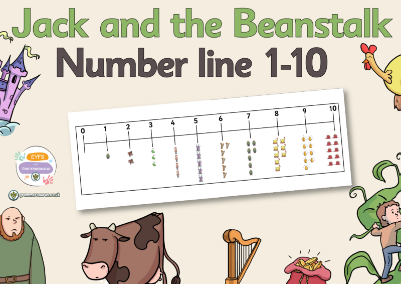 EYFS Jack and the Beanstalk - Number Lines 1-10 - Grammarsaurus