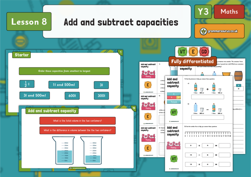 Year 3 Mass and Capacity - Add and subtract capacities - Lesson 8 ...