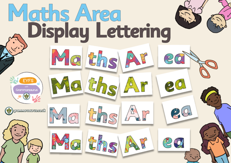 EYFS Display - Maths Area Display Lettering - Grammarsaurus