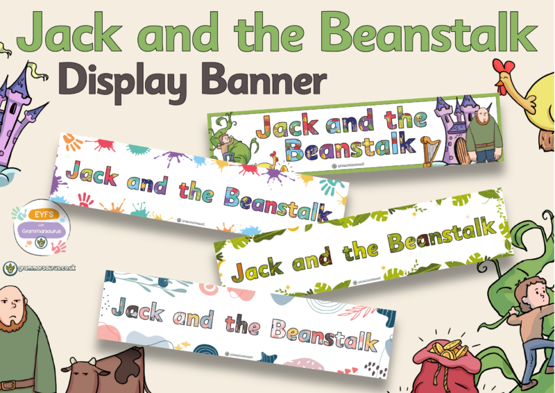EYFS Jack and the Beanstalk - Display Banner - Grammarsaurus