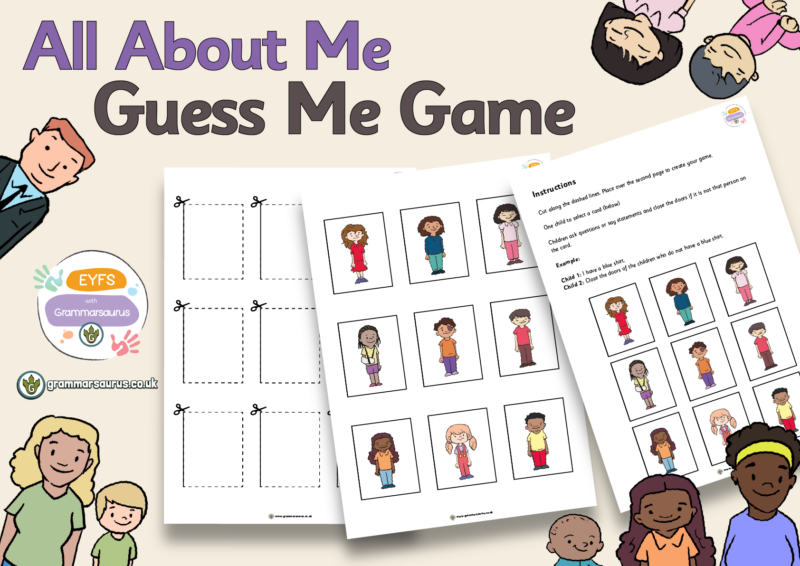 EYFS All About Me - Guess Me Game - Grammarsaurus