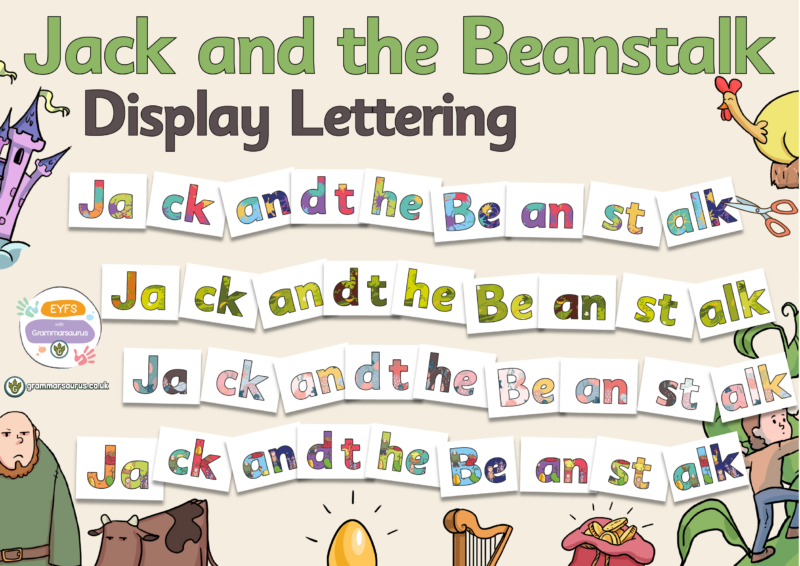 EYFS Jack and the Beanstalk - Display Lettering - Grammarsaurus