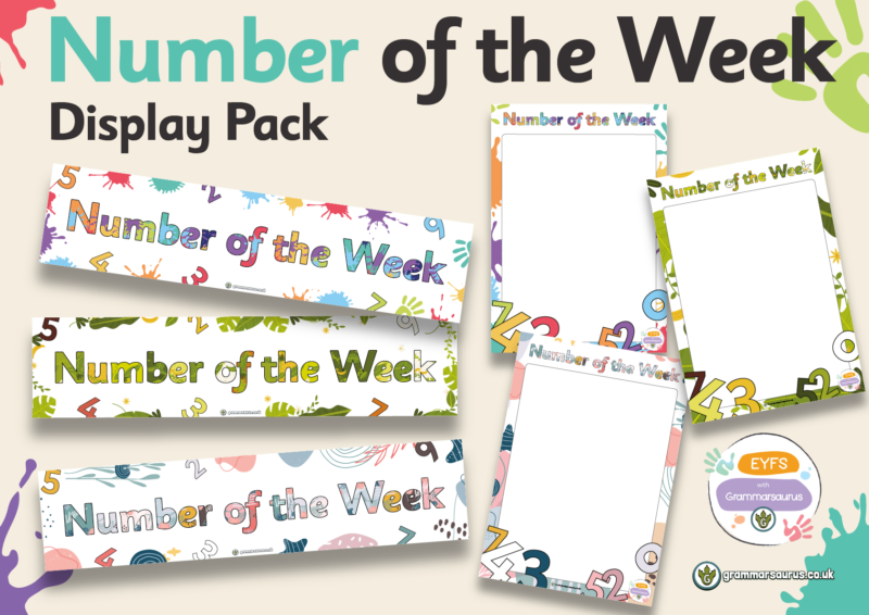 EYFS Display - Number of the Week Poster Pack - Grammarsaurus