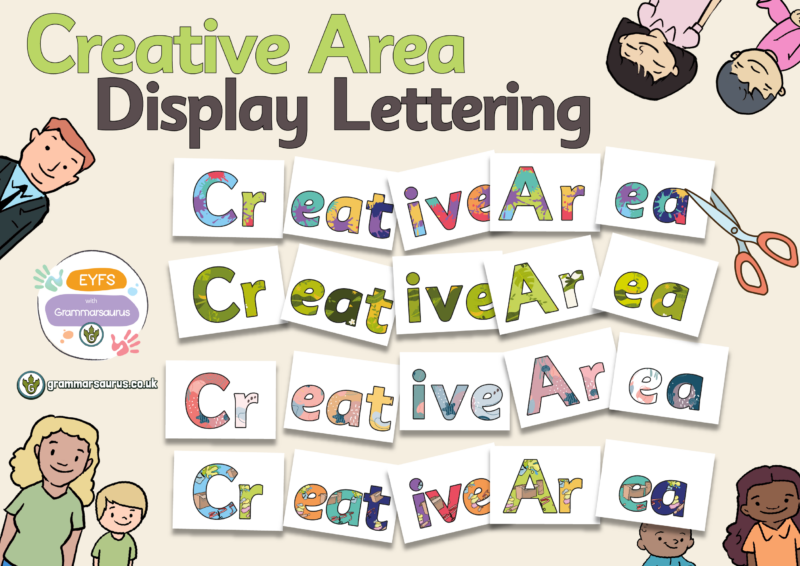 EYFS Display - Creative Area Display Lettering - Grammarsaurus