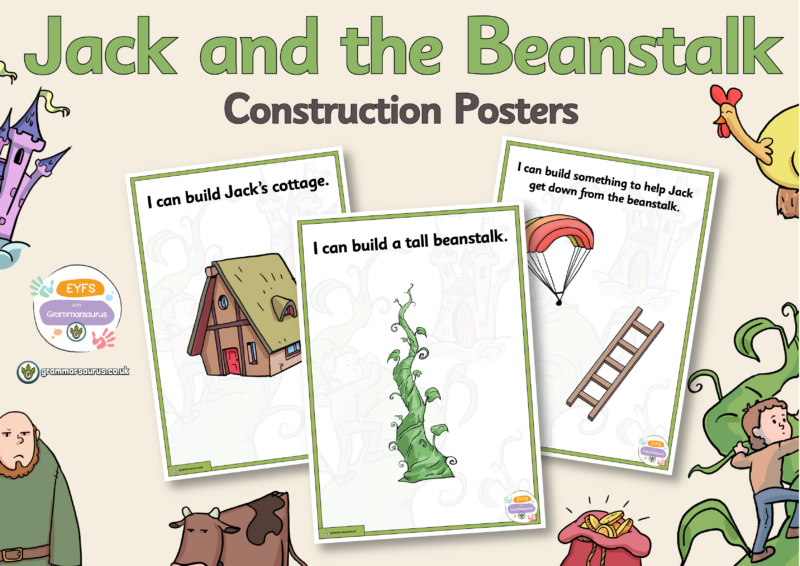EYFS Jack and the Beanstalk - Construction Posters - Grammarsaurus
