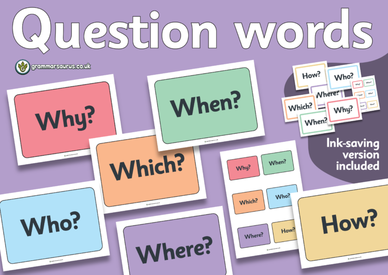 Question Words - Visual Display Pack - Grammarsaurus