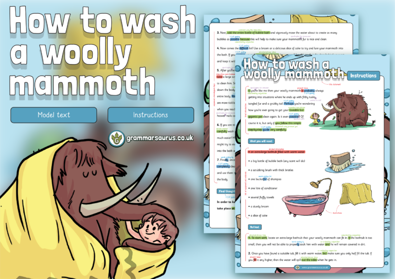 Year 3 Model Text - Instructions - How to wash a woolly mammoth ...