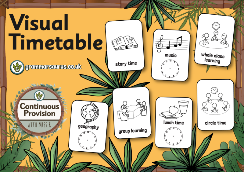 Continuous Provision - Display - Visual Timetable - Grammarsaurus