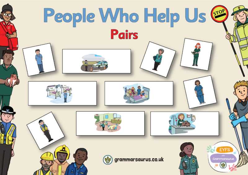 EYFS People Who Help Us - Pairs - Grammarsaurus