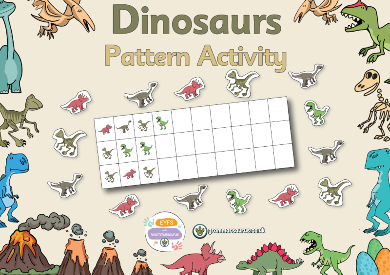 EYFS Dinosaurs - Pattern Activity - Grammarsaurus