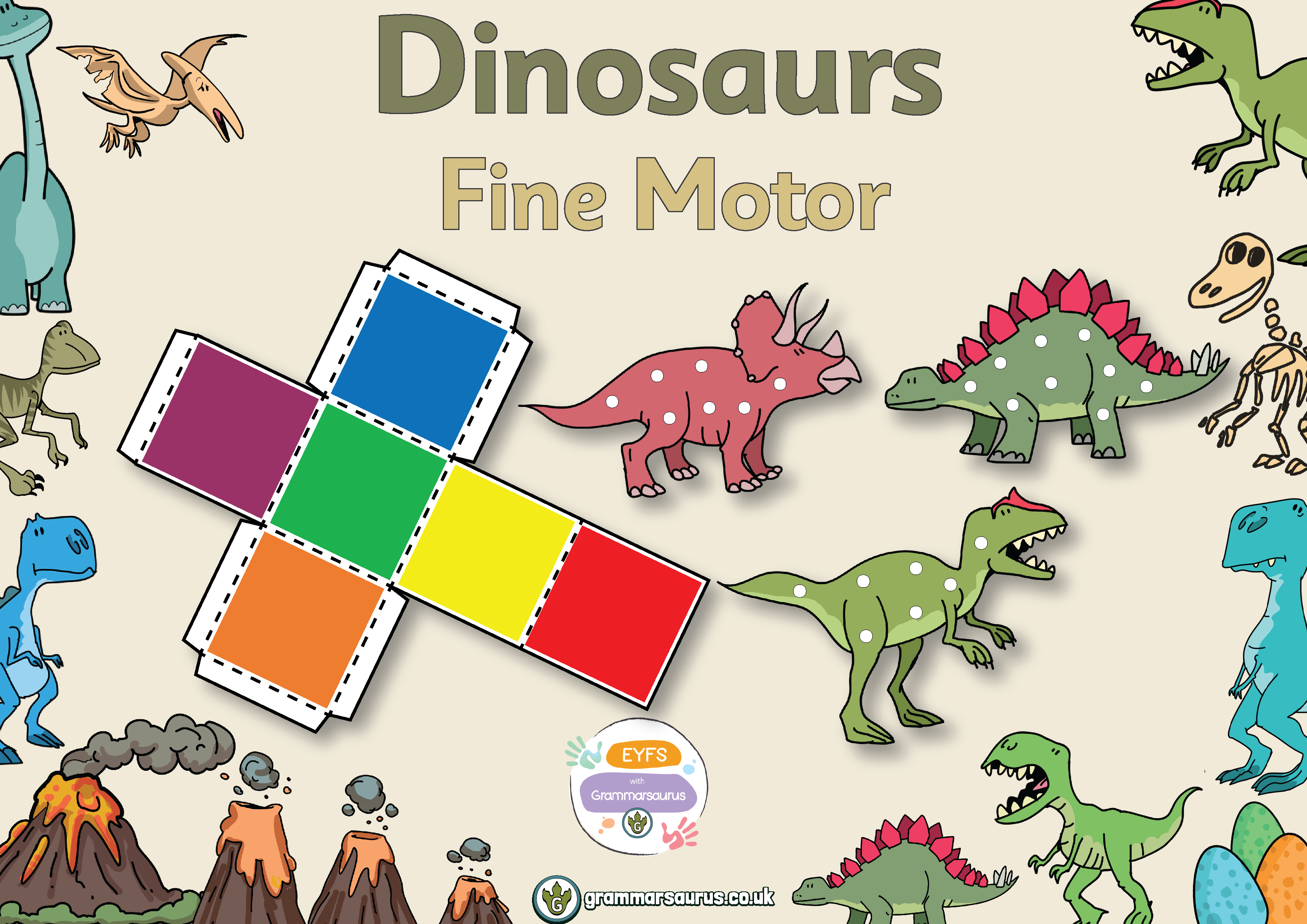 EYFS Dinosaurs - Fine Motor - Grammarsaurus