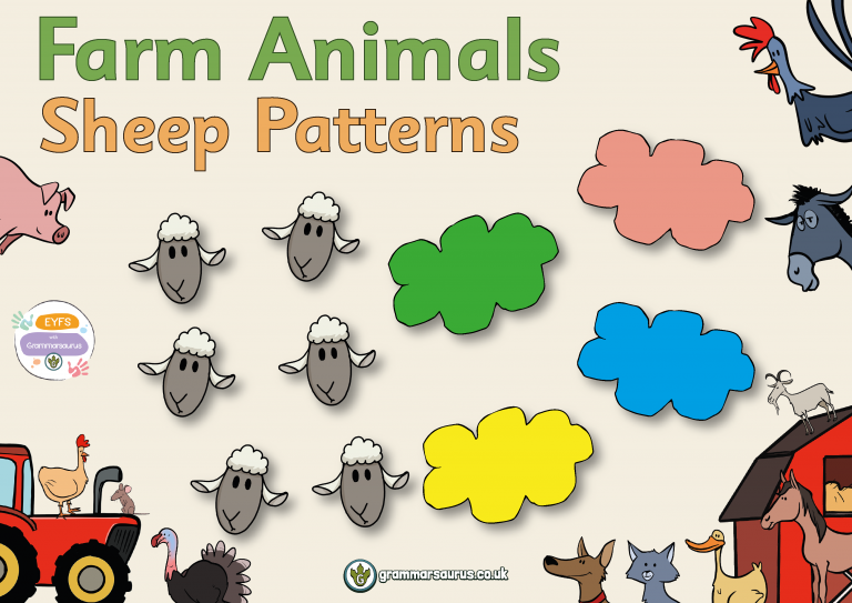 EYFS Farm Animals - Sheep Patterns - Grammarsaurus