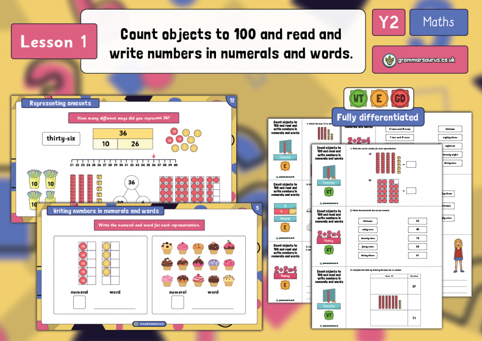 Year 2 Place Value - Count objects to 100 and read and write numbers in ...