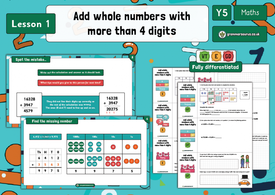 Year 5 Addition and Subtraction - Add whole numbers with more than 4 digits - Lesson 1 ...