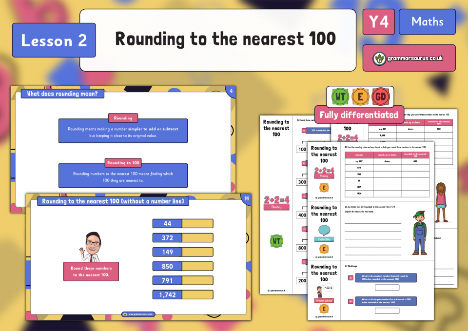 Year 4 Place Value – Rounding to the nearest 100 – Lesson 2 - Grammarsaurus