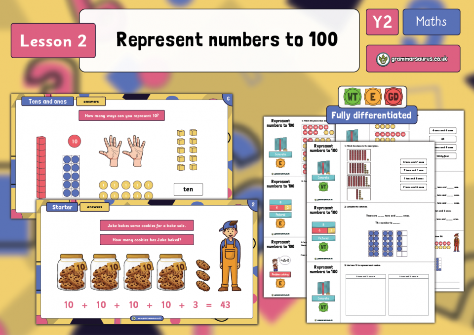Year 2 Place Value - Represent Numbers to 100 - Lesson 2 - Grammarsaurus