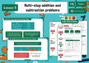 Year 5 Addition and Subtraction - Multi-step addition and subtraction problems - Lesson 5 ...