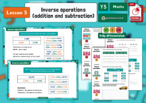 Year 5 Addition and Subtraction - Inverse operations (addition and ...