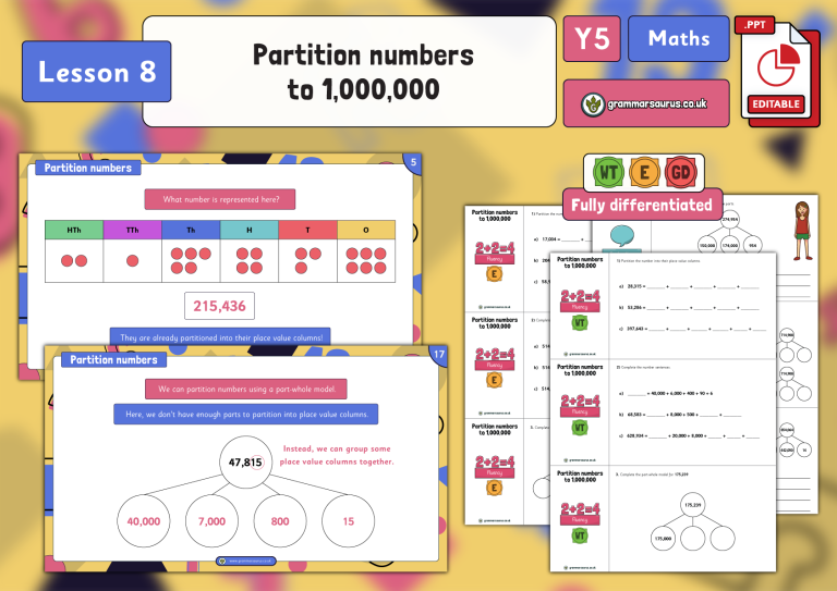Year 5 Place Value – Partition numbers to 1,000,000 – Lesson 8 ...