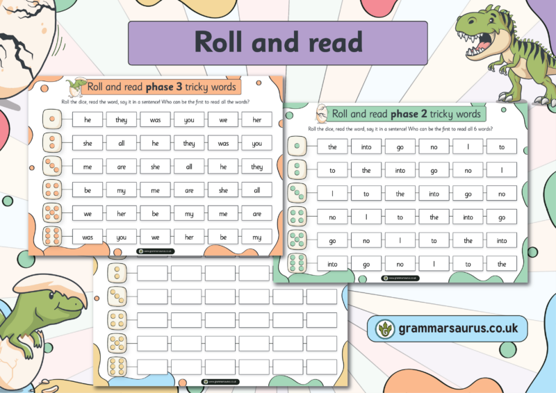 Phonics Phase 2 - Roll and read - Grammarsaurus