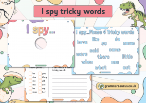Phonics Phases 2-5 - I Spy Tricky Words - Grammarsaurus
