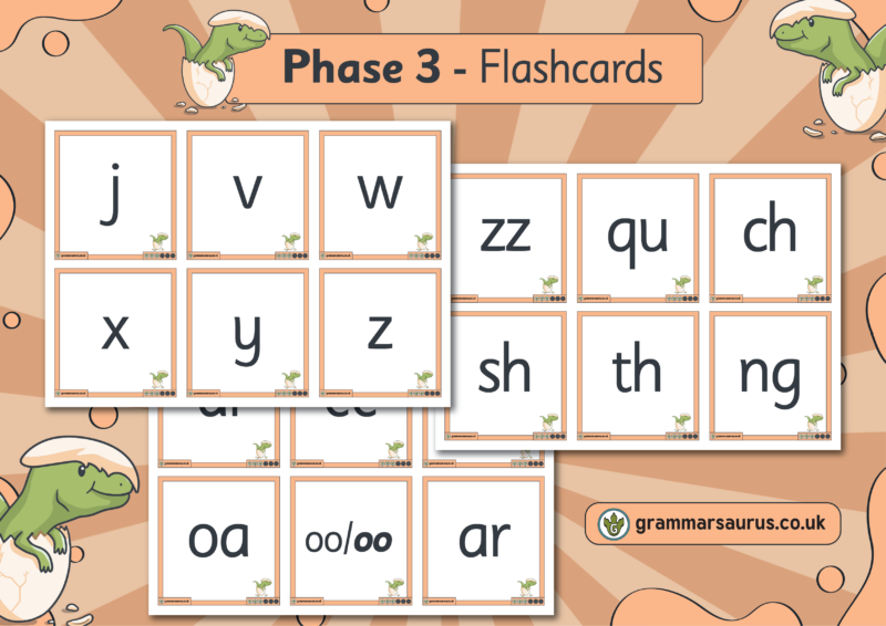 Phonics Phase 3 – Flashcards - Grammarsaurus