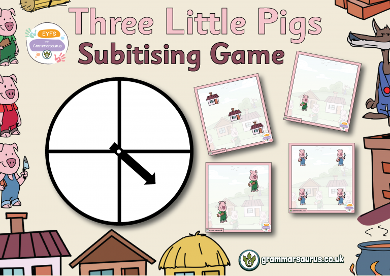 EYFS Three Little Pigs - Subitising Game - Grammarsaurus