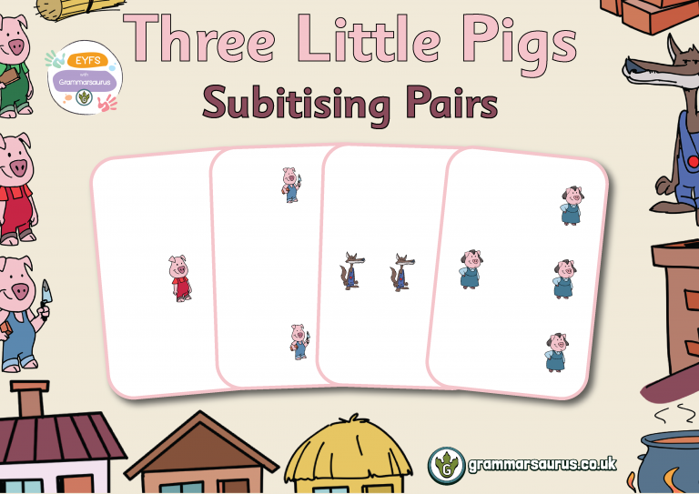 EYFS Three Little Pigs - Subitising Pairs - Grammarsaurus