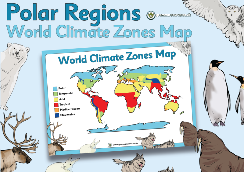 Polar Regions - World Climate Zones Map - Grammarsaurus