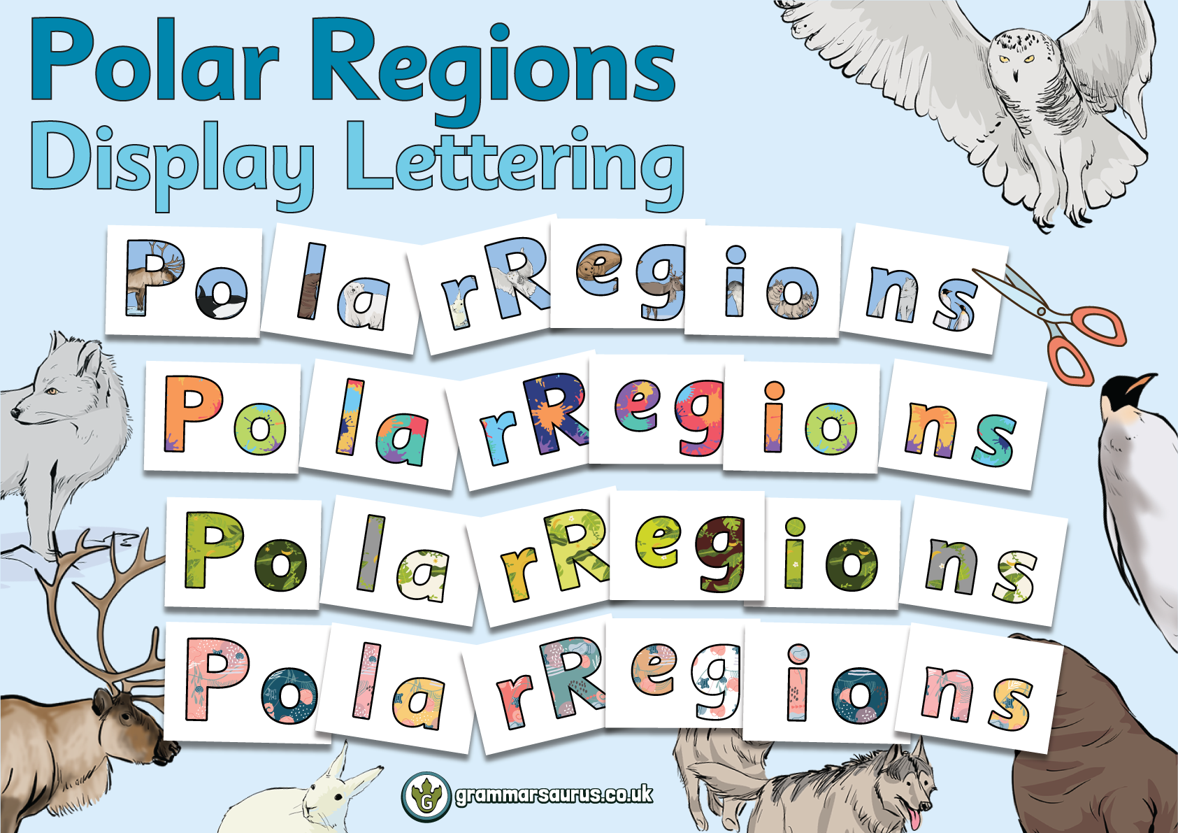 Polar Regions - Display Lettering - Grammarsaurus