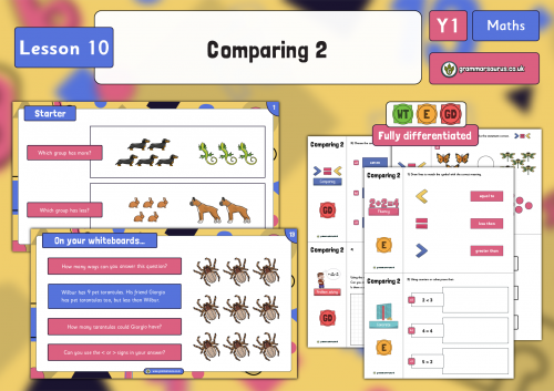 Year 1 Place Value (within 10) – Comparing 2 – Lesson 10 - Grammarsaurus